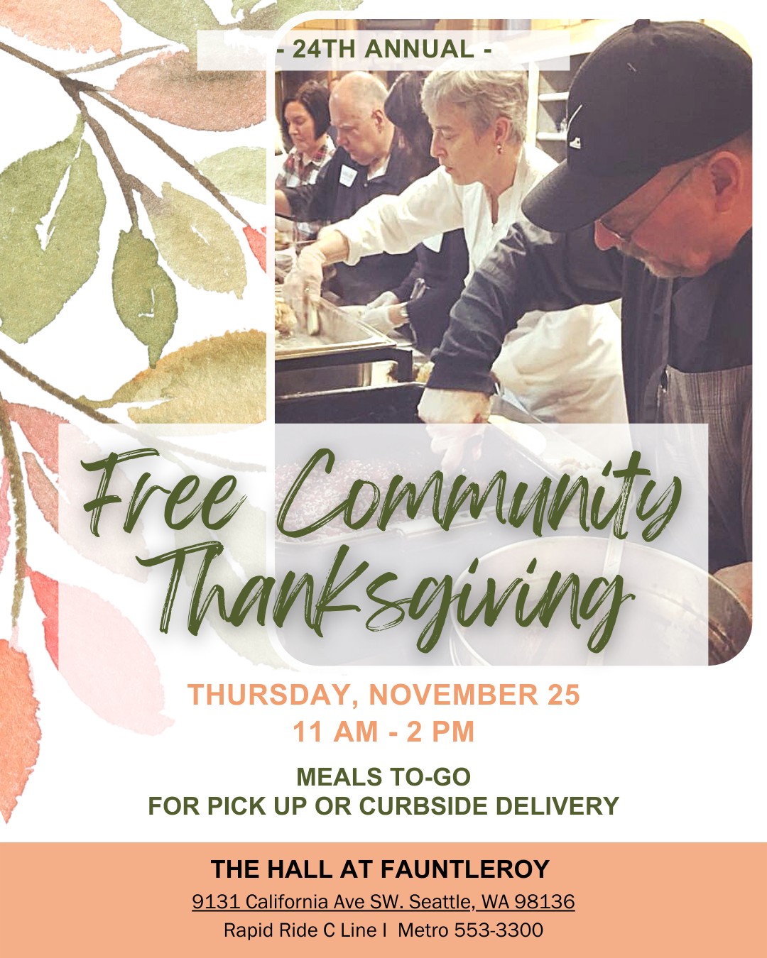 FREE Community Thanksgiving meal | Westside Seattle